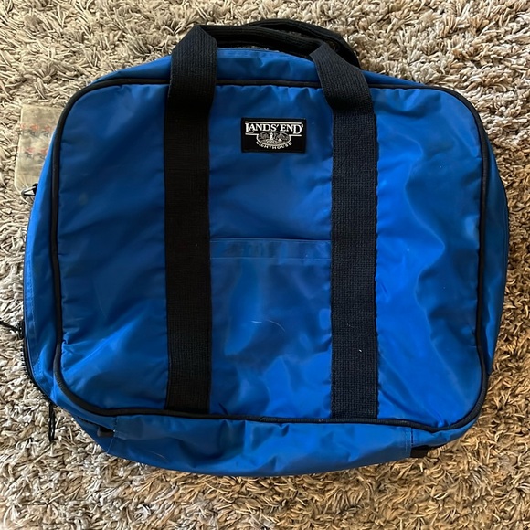 Lands' End | Bags | Vintage Lands End Square Bag Lighthouse Nylon ...